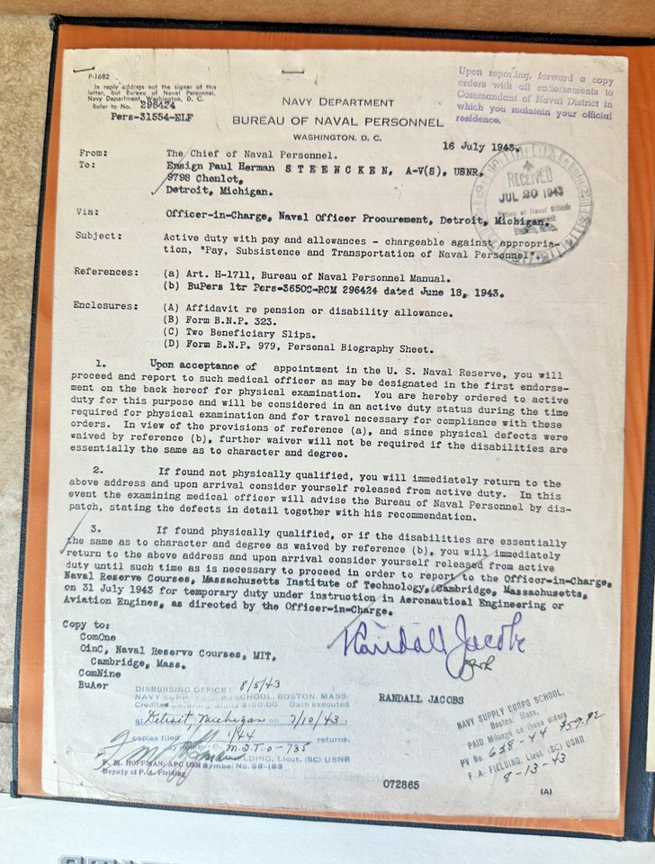 WW2 EPHEMERA, PHOTOS US NAVY OFFICER, SAILER, DOCUMENTS, SIGNATURES ...
