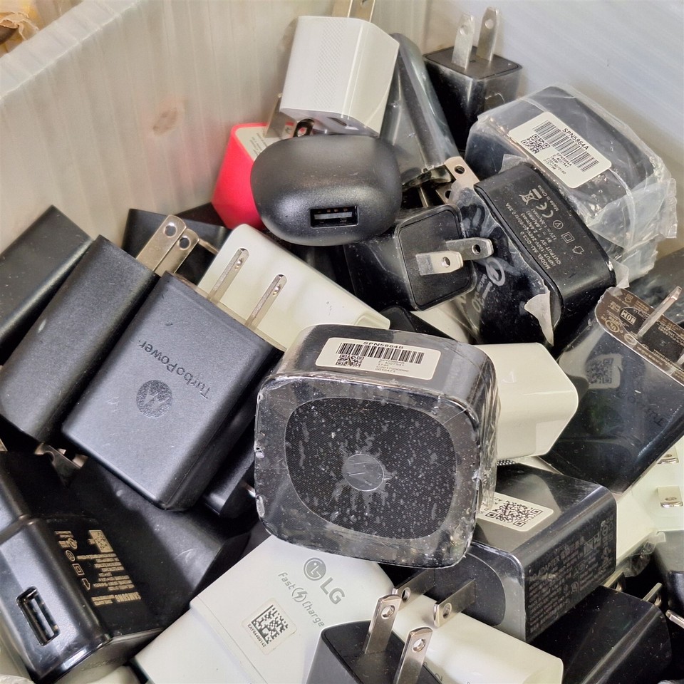 Lot of 10 Assorted USB Power Adapters / AC Wall Chargers / Used mixed ...