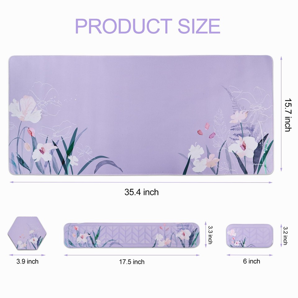 Mouse Pad Set with Computer Keyboard Desk Pad,Mouse Pad with Wrist Rest ...