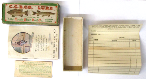 1930's CCB CREEK CHUBB BAIT Pikie Minnow 701 fishing plug lure BOX ...