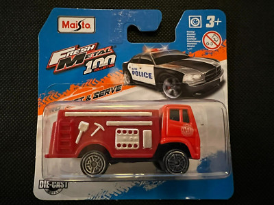 Maisto FRESH METAL 100 Collection Protect & Serve Red Fire Truck | eBay
