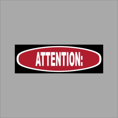 Attention Car Window Wall Vinyl Decal Sticker Safety Graphic | eBay