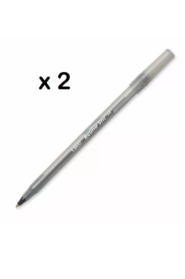 Bic Biro Round Stic Black Blue Ink Medium Ball Point Biro Pen Comfort 1 ...