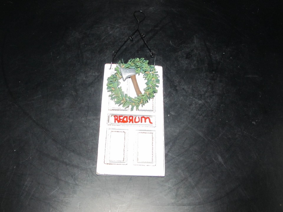 Redrum The Shining Horror Killer White Wood Door with Wreath Christmas ...