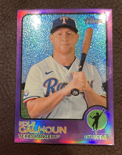 2022 Topps Heritage High Number KOLE CALHOUN *Hot Box Purple Refractor ...