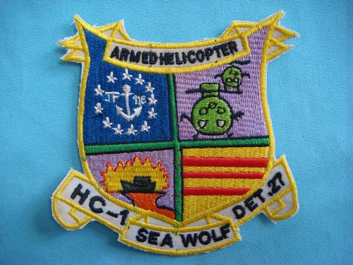 VIETNAM WAR PATCH, US NAVY HC-1 DET. 27 SEAWOLF ARMED HELICOPTER | eBay