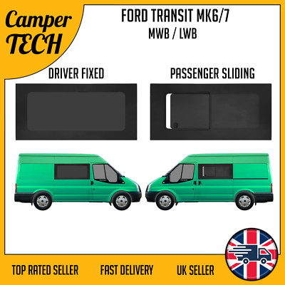 Ford Transit MK6/7 MWB/LWB Driver FIXED & Passenger SLIDING Windows ...