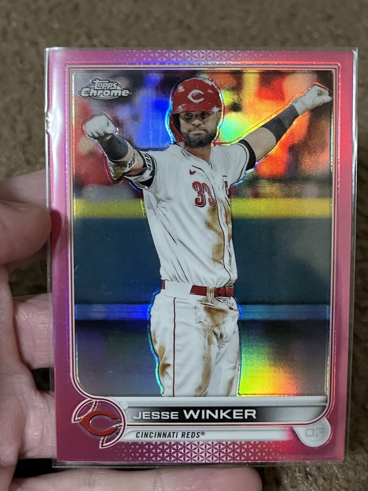 2022 Topps Chrome Jesse Winker Pink Refractor #21 - Cincinnati Reds | eBay