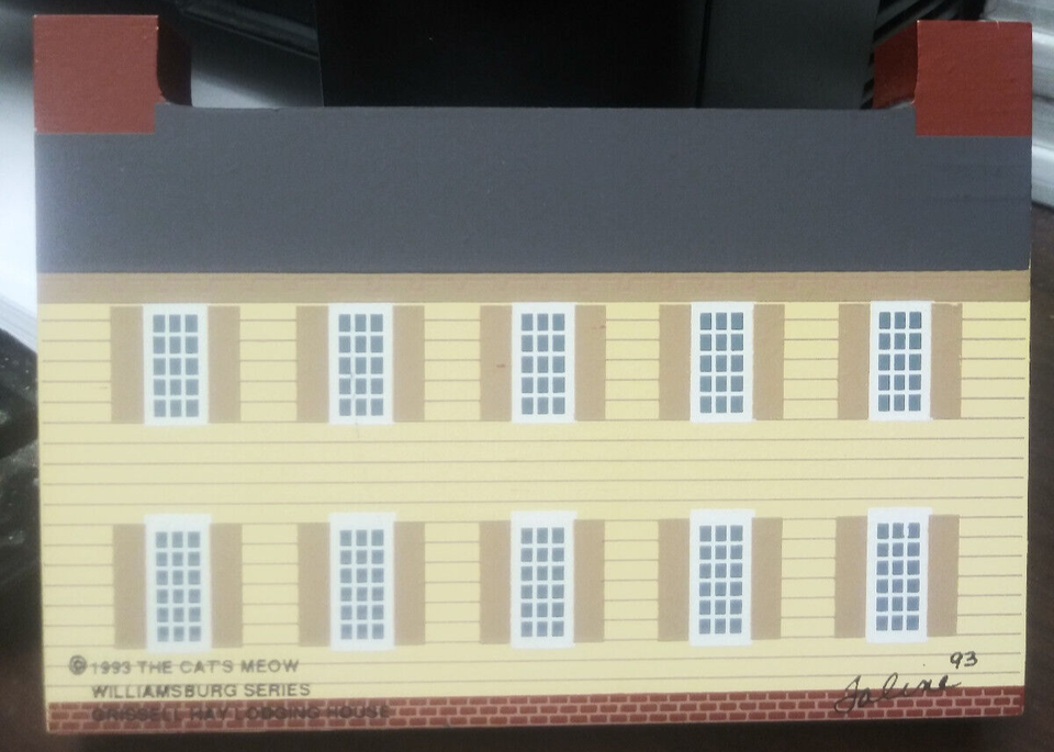 CATS MEOW GRISSELL HAY LODGING HOUSE WILLIAMSBURG SER (Signed 1993 ...