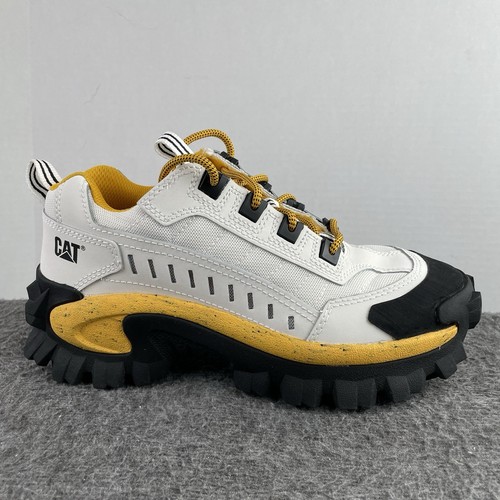 CAT Caterpillar Intruder White Yellow Chunky Shoes P723902 Men's Size 8 ...