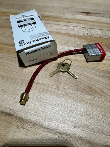 NEW MASTER LOCK CIRCUIT BREAKER SWITCH PADLOCK 7C5RED 2 Keys | eBay