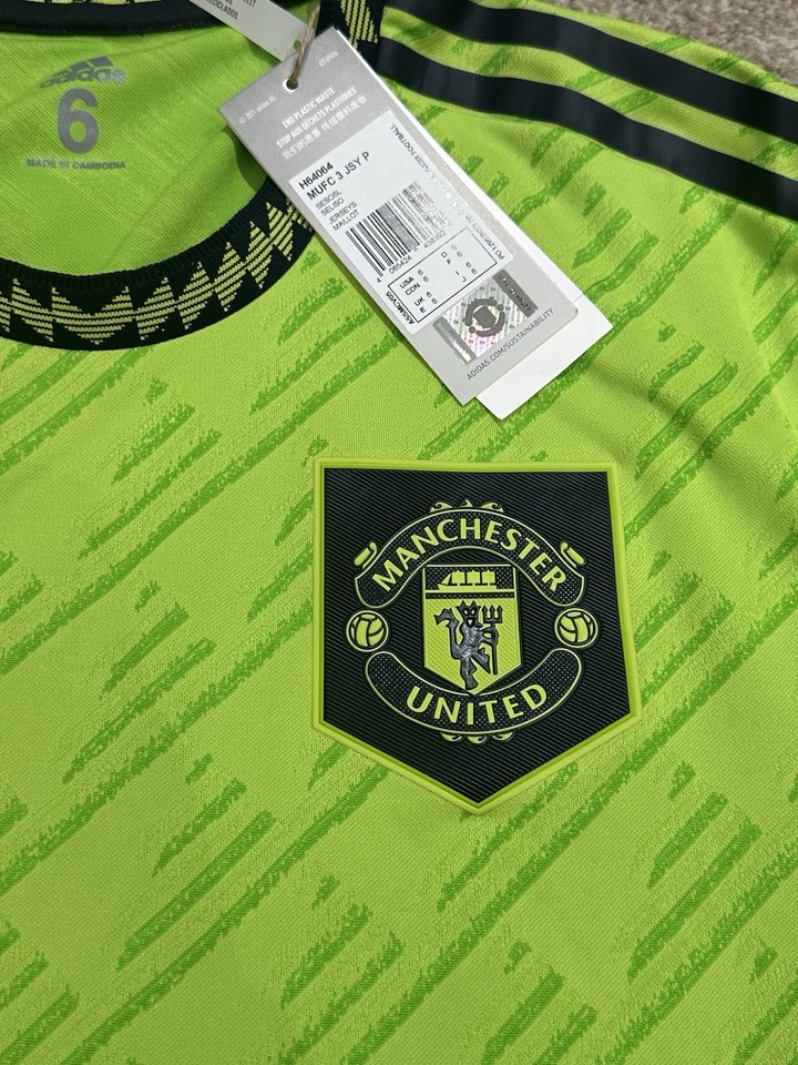 MANCHESTER UNITED PLAYER ISSUE ADIDAS AWAY SHIRT 2022/23 SIZE 6 BRAND ...