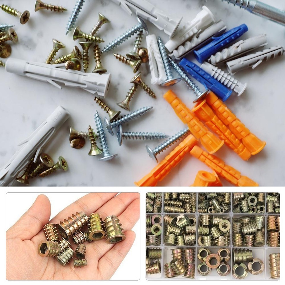 50 Pcs Screw for Wood Furniture Screws Threaded Connector Hex Drive ...