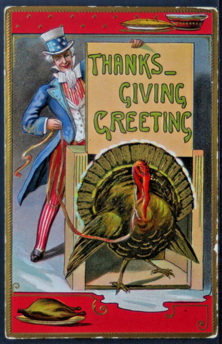 Thanksgiving - Patriotic Uncle Sam & Turkey PC2795 | eBay