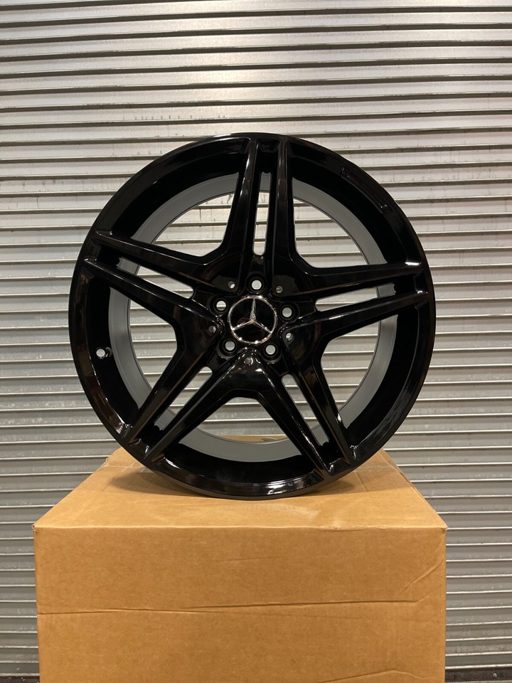4PC 19" GLOSS BLACK AMG STYLE WHEELS RIMS FIT MERCEDES BENZ E300 E350 ...