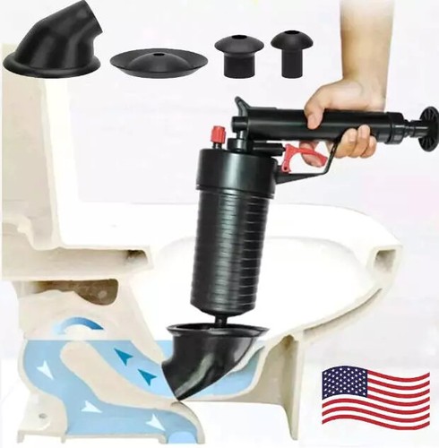 Air Drain Blaster Gun Pump High Pressure Plunger Toilet Sink Pipe Clog ...