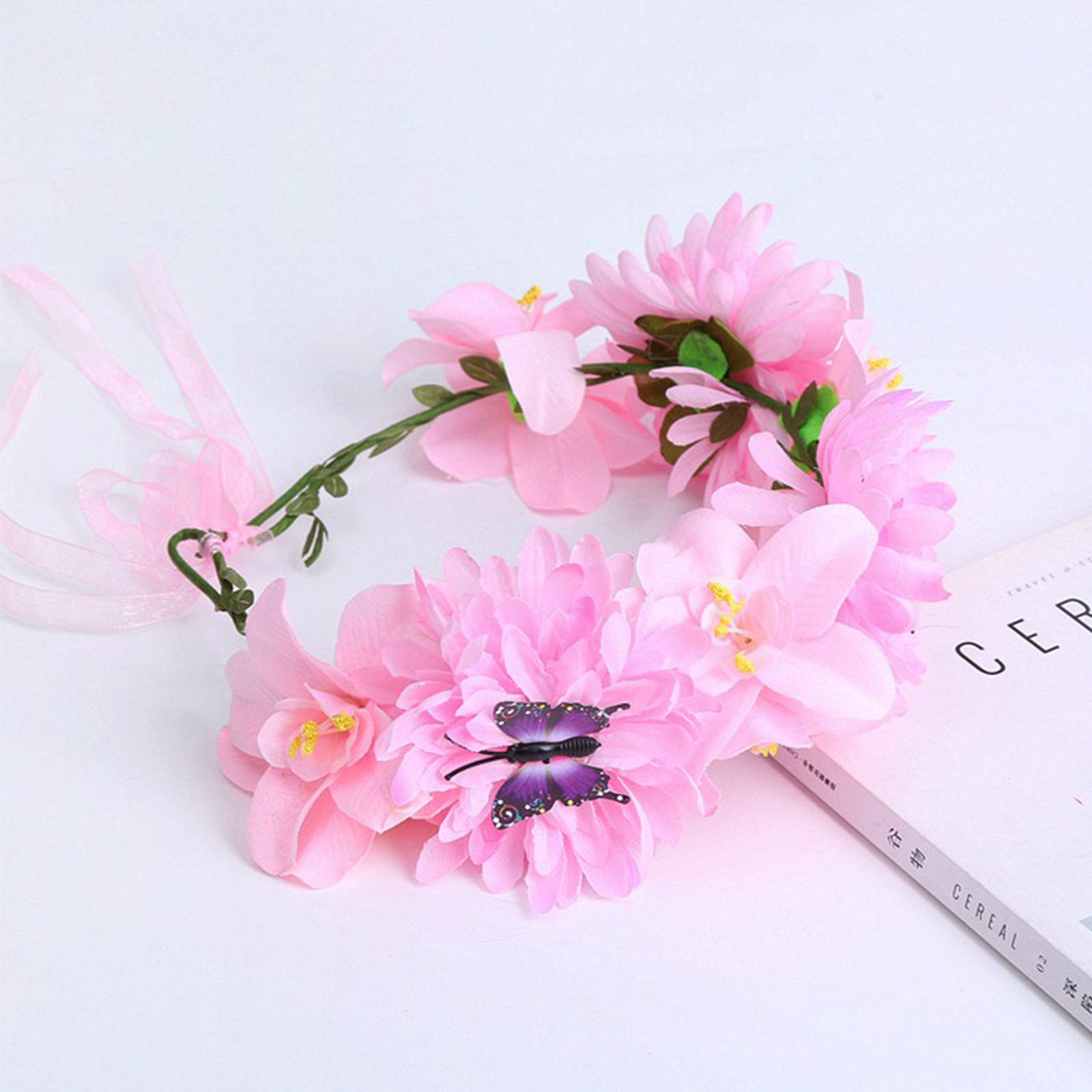 Head Garland Lace Up Head Decoration Bride Beach Flower Crown Bohemia ...