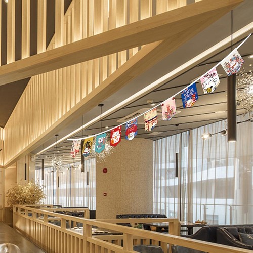 Japanese Style Lucky Cat Hanging String Flag Banner Izakaya House Decor ...