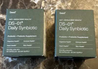 (2 Box) SEED DS-01 Daily Synbiotic PROBIOTIC + PREBIOTIC SUPPLEMENT 120 ...