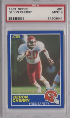 Deron Cherry 1989 Score PSA 9 Mint Graded Card Kansas City Chiefs #81 ...