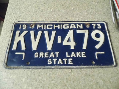 Vintage 1973 Michigan License Plate-KVV-479 | eBay