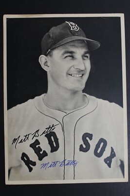 Matt Batts (d.2013) Boston Red Sox Autographed Signed Vintage 1949 6x9 ...