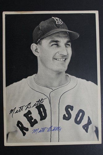 Matt Batts (d.2013) Boston Red Sox Autographed Signed Vintage 1949 6x9 ...
