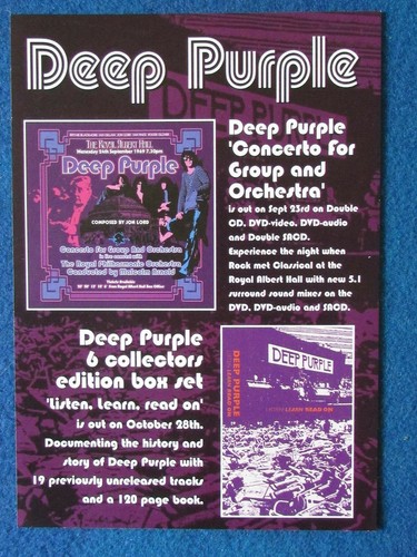 Deep Purple - A5 Leaflet - CD & Box Set Release Dates - 2002 | eBay