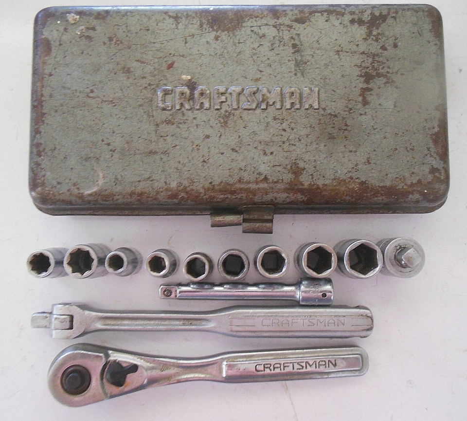 VINTAGE 13 PC. CRAFTSMAN 1/4" SAE SOCKET SET + METAL BOX U.S.A. | eBay