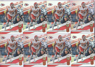 (8) Chris Jones 2019 PANINI ELITE BASE CARD LOT #100 KANSAS CITY CHIEFS ...