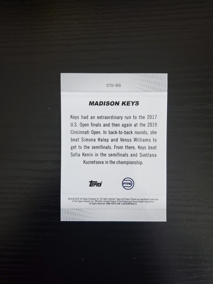 Madison Keys - 2024 Topps Chrome Tennis Captured Insert | eBay