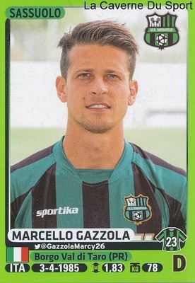 456 MARCELLO GAZZOLA ITALIA US.SASSUOLO STICKER CALCIATORI 2015 PANINI ...
