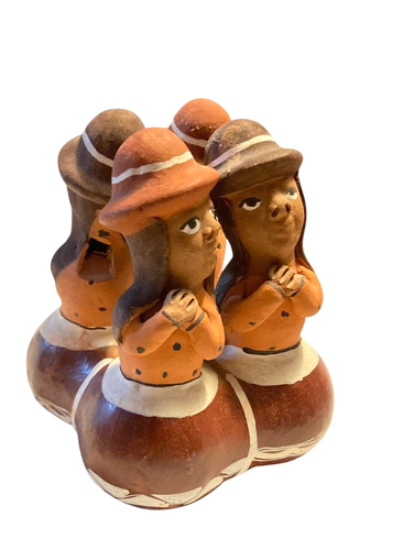 Allpa Peruvian Folk Art Whistle/Flute Women Circle Terracotta Clay ...
