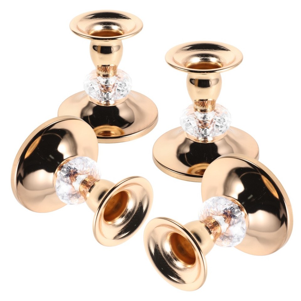 4 Pcs European Crystal Candle Holder Holders for Table Christmas | eBay ...