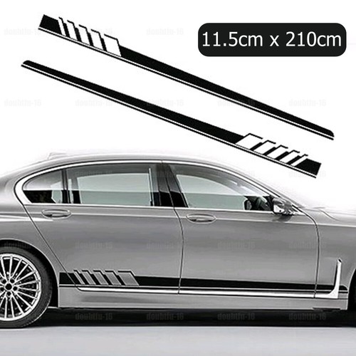 1pair Car Racing Plaid Side Door Fender Skirt Stripes Decal Stickers 11 ...