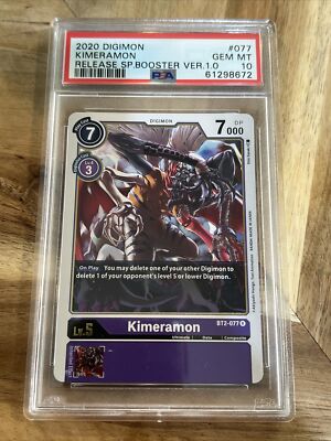 2020 Digimon Kimeramon BT2-077 Release Special Booster 1.0 PSA 10 | eBay