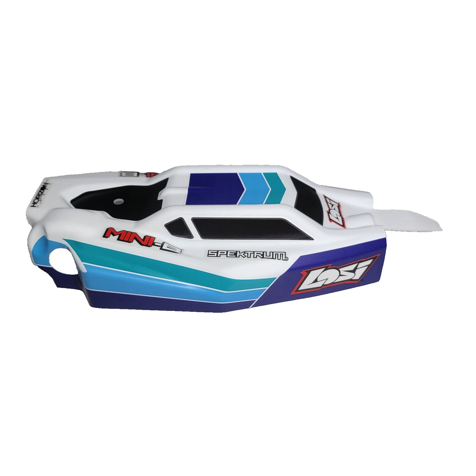 Losi Mini B Body & Wing / Spoiler Factory Painted & Deacled Buggy White ...