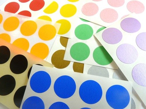 Small 19mm Round Circular Coloured Sticky Labels, Dot Stickers Mixed ...