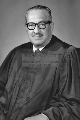 THURGOOD MARSHALL SUPREME COURT JUSTICE OFFICIAL PORTRAIT 4X6 B&W PHOTO ...