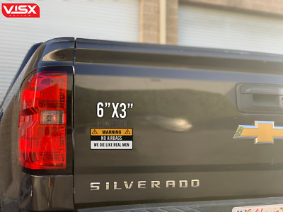 Warning No Air Bags We die like real men Magnet or Bumper Sticker Car ...