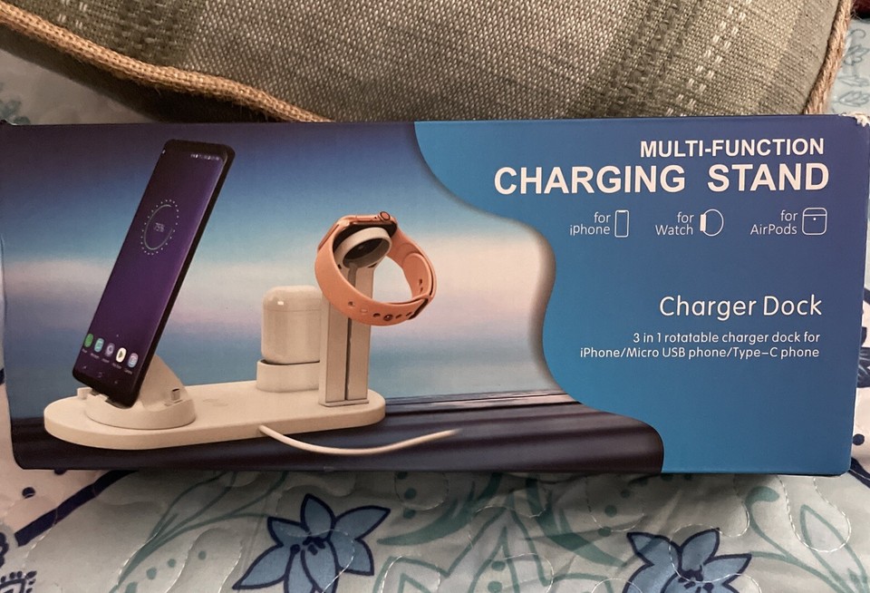 Multi-Function Charging Stand 3 in 1 Rotatable Charger Dock iPhone ...