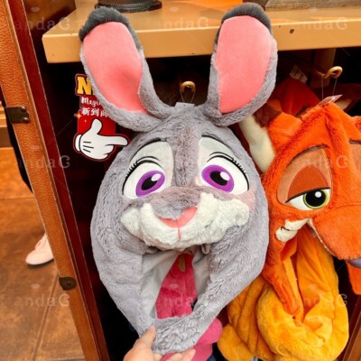 Disney authentic Zootopia Judy Rabbit Ear head hat soft cap disneyland ...
