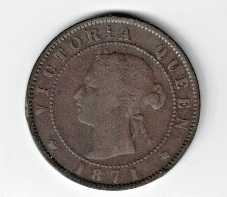 PRINCE EDWARD ISLAND 1871 ONE CENT PENNY QUEEN VICTORIA CANADIAN COIN ...