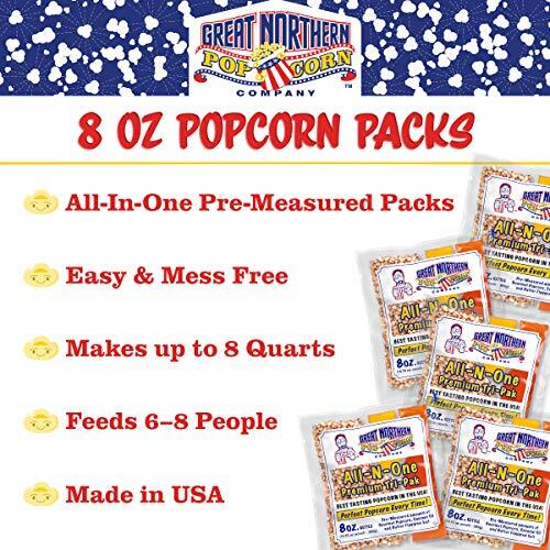 8oz Popcorn Machine Popcorn Packets - All-in-One Movie Theater Style ...