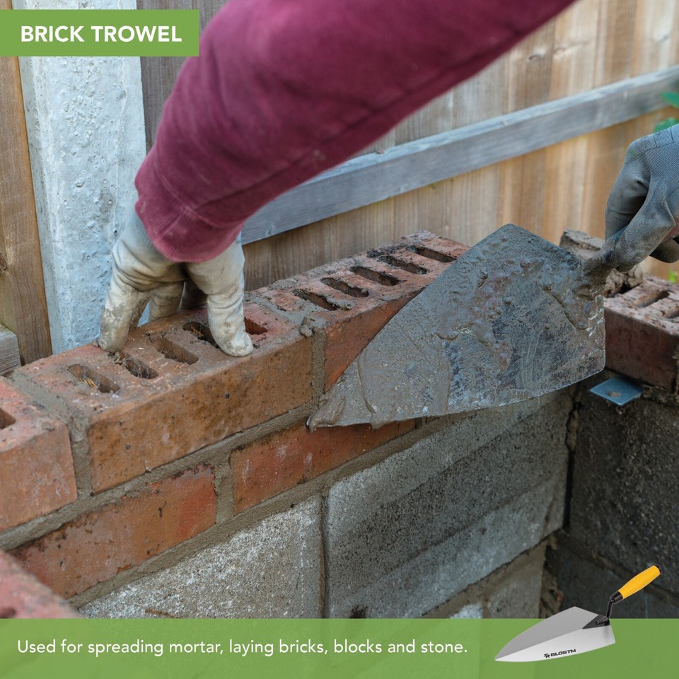 BLOSTM 5pc Builder Professional Trowel Set Bricklayer Brick Plastering ...