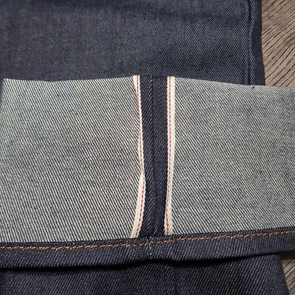 LEE Selvedge Dark Raw Denim Blue Jeans Mens 34x34 Regular Straight Red ...