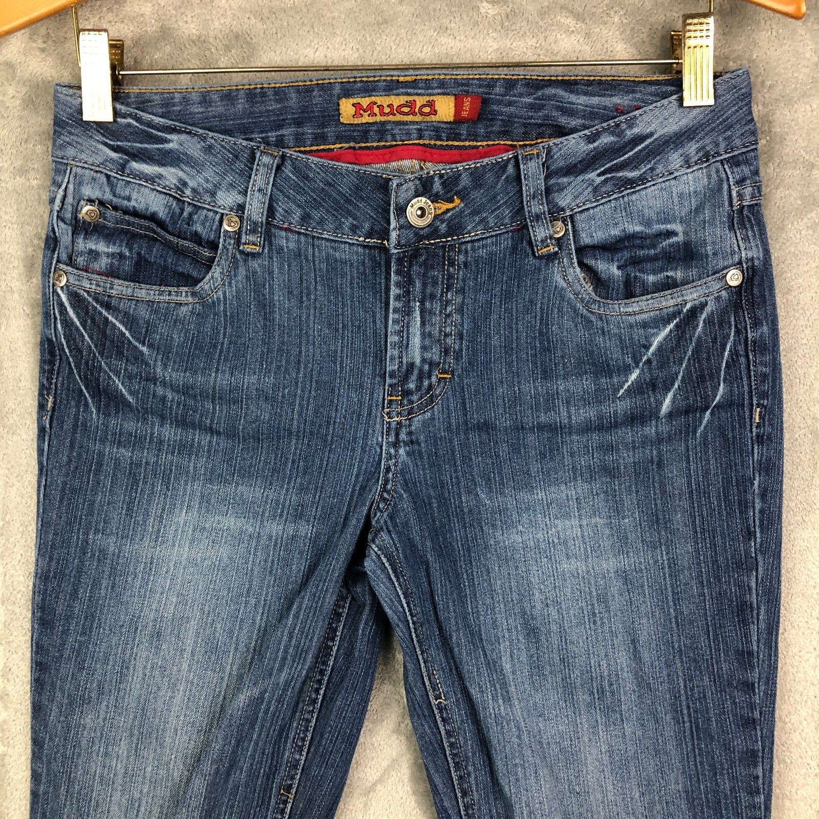 Mudd Straight Denim Juniors Size 7 Mid Rise Medium Wash 27 in Inseam ...