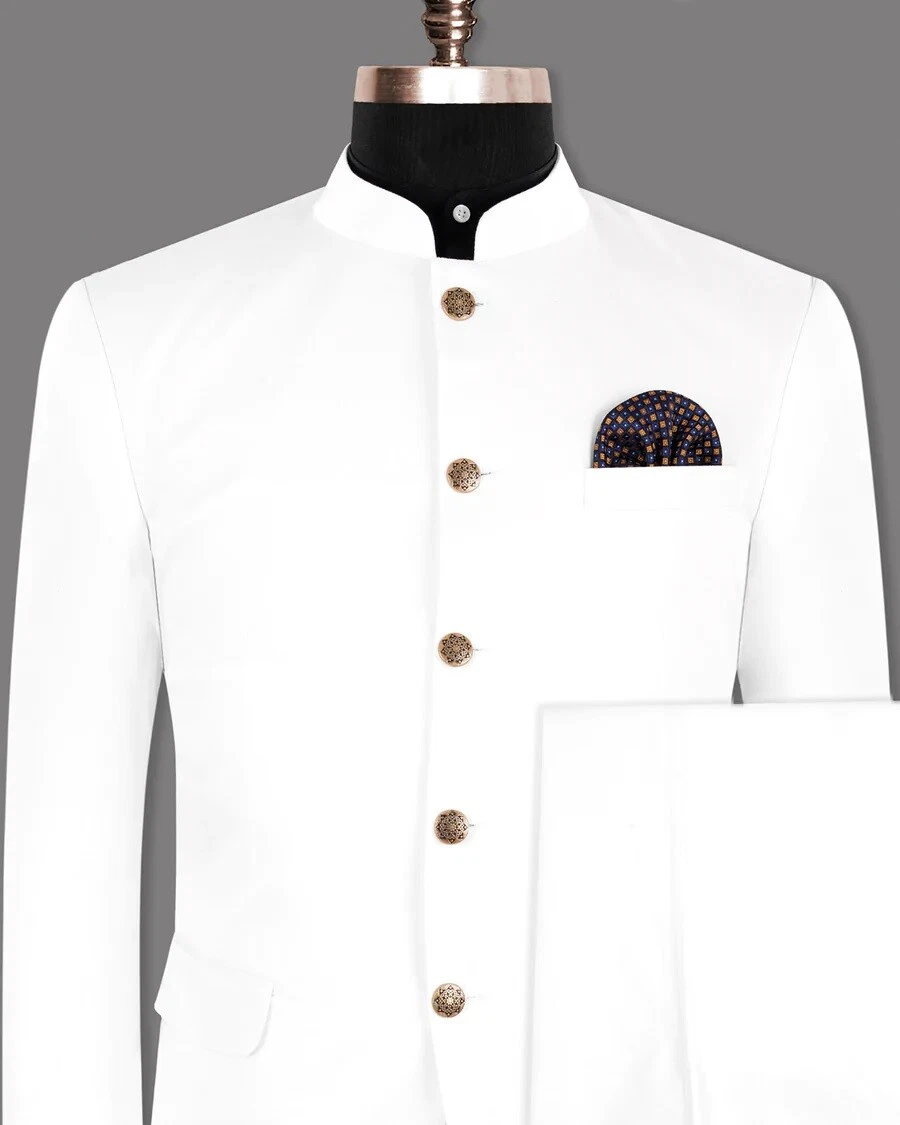 Chinese Collar Suit White