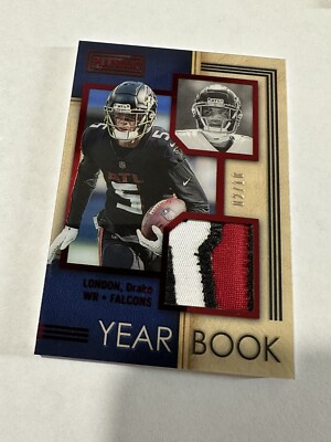 2022 Panini Playbook Football Drake London Yearbook Patch Red 2/10 ...