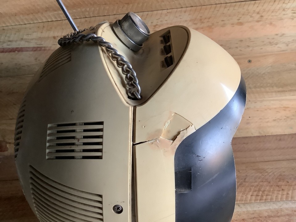 JVC VIDEOSPHERE WHITE ORIGINAL VINTAGE 1970s TELEVISION TV SPACE HELMET ...